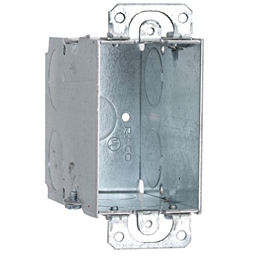 Hubbell-Raco 591 Switch Box with Plaster Ears, 3-1/2" Depth, 3/4 ...