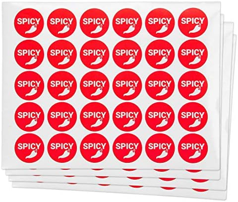 Amazon.com : Spicy Stickers, 1.5 Inch Grocery Store Food Warning Spicy ...