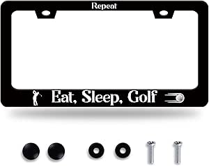 Amazon.com: Personalized Repeat Eat Sleep Golf License Plate Frame ...