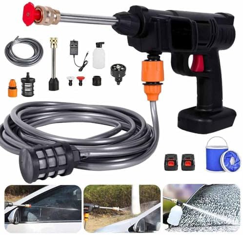 Portable Cordless Pressure Washer-Jet Wash with 2 Rechargeable Battery ...