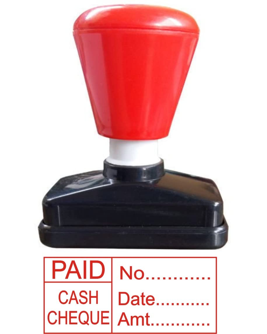 POWSUN Paid Stamp in Square (SELF Ink Rubber Stamp - Size 40x20 MM ...