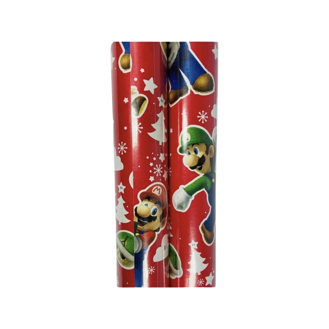 Amazon.com: SUPER MARIO BROS. 2 Rolls Holiday Christmas Wrapping Paper ...