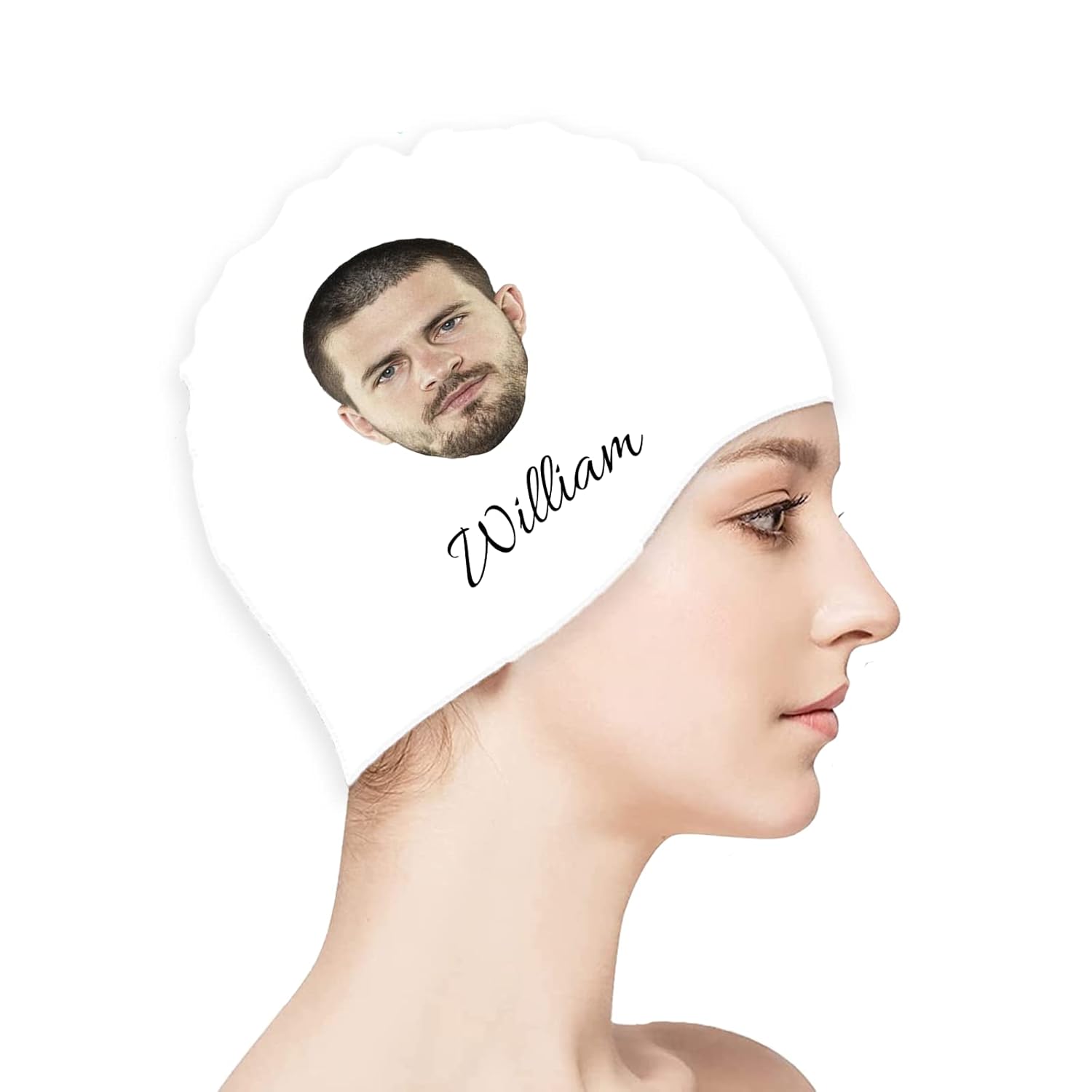 Buy Custom Swim Cap with Your Photo Personalized Silicone Swim Cap for ...