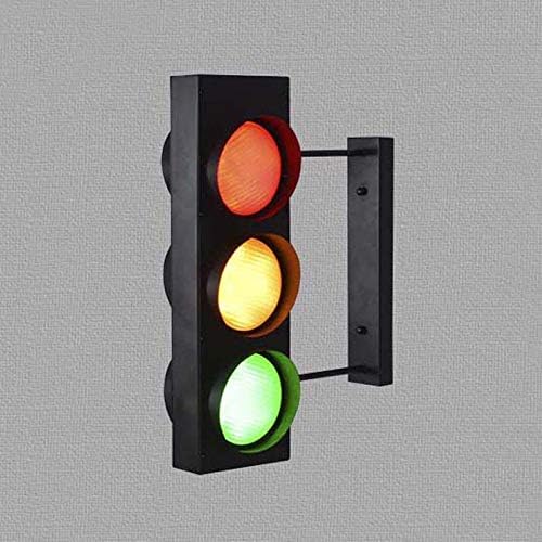 NIUYAO Remote Control Traffic Light Wall Light Retro Industrial Wall ...