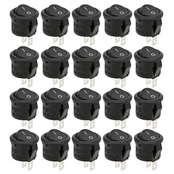 20Pcs Small Round KCD11 2 Pin 2 Position Rocker Switch Power Switch for ...