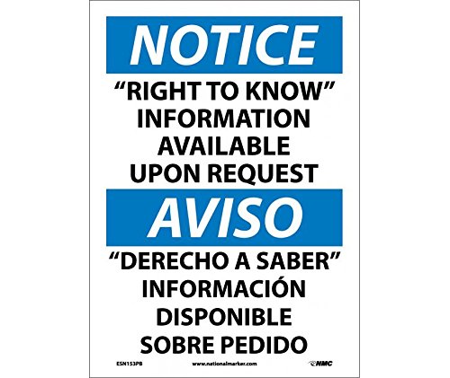 Notice Right To Know Sign - Bilingual: Amazon.com: Industrial & Scientific