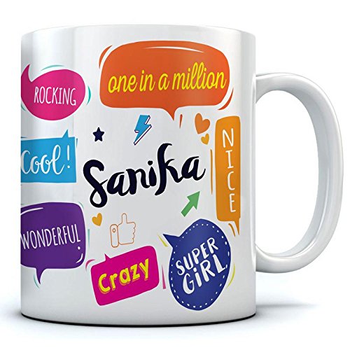 Buy Sanika Name Printed Ceramic Coffee Mug. 350 ml.Best Gift for ...