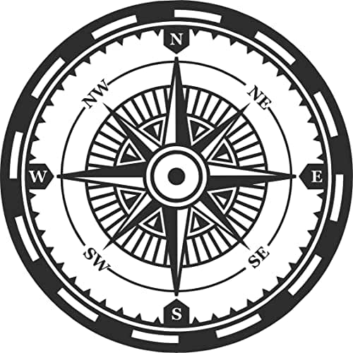 Amazon.com: Camper RV Sticker, Compass Rose Vinyl Decal, Black Vinyl ...