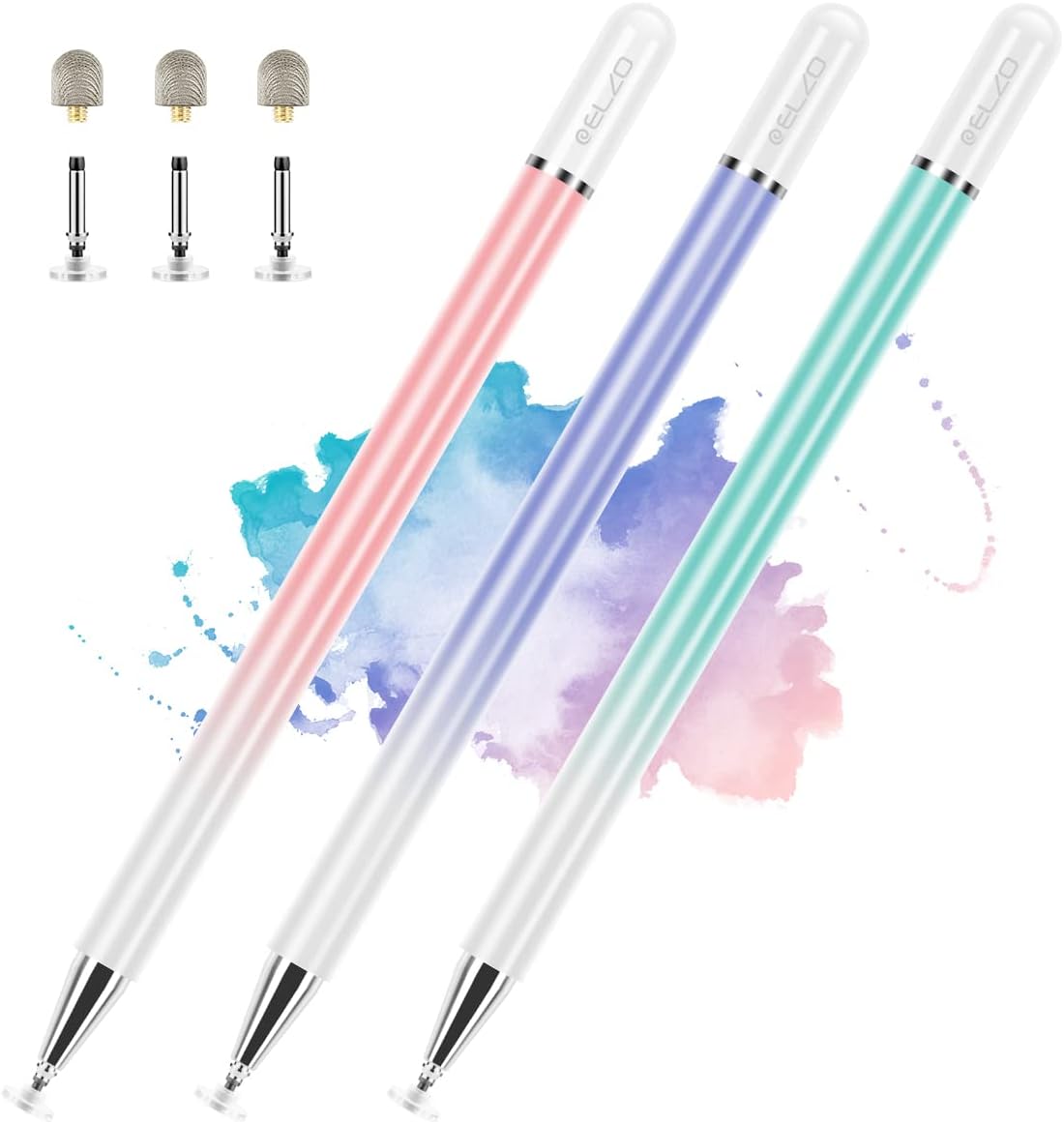 ELZO Tablet Stift für Alle Tablets, 3er Pack 2 in 1 Stylus Pen ...