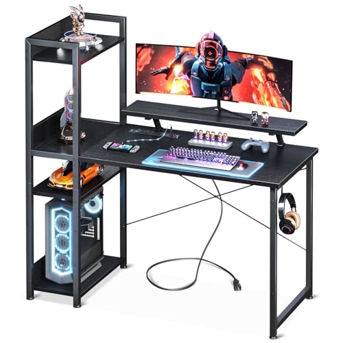 ODK Reversible Gaming Desk with Power Outlets & USB Charging Port, 40 ...