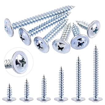 Glarks 120Pcs #8 x 1 Phillips Modified Truss Head Wood Screws, Blue Zinc Plated Carbon Steel ...