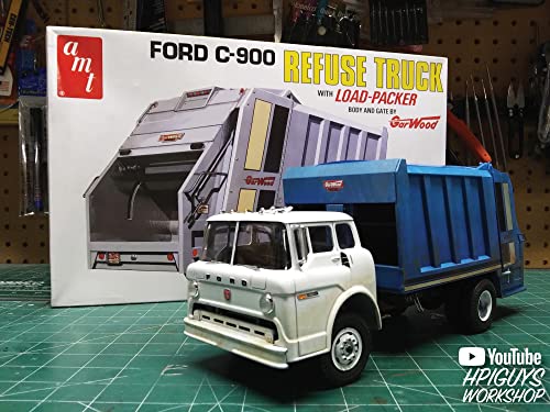 AMT Ford C-600 Gar Wood Load Packer Garbage Truck 1:25 Scale Model Kit ...