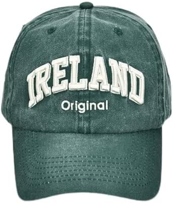 Robin Ruth Green Faded Baseball Cap with White Ireland Text, with ...