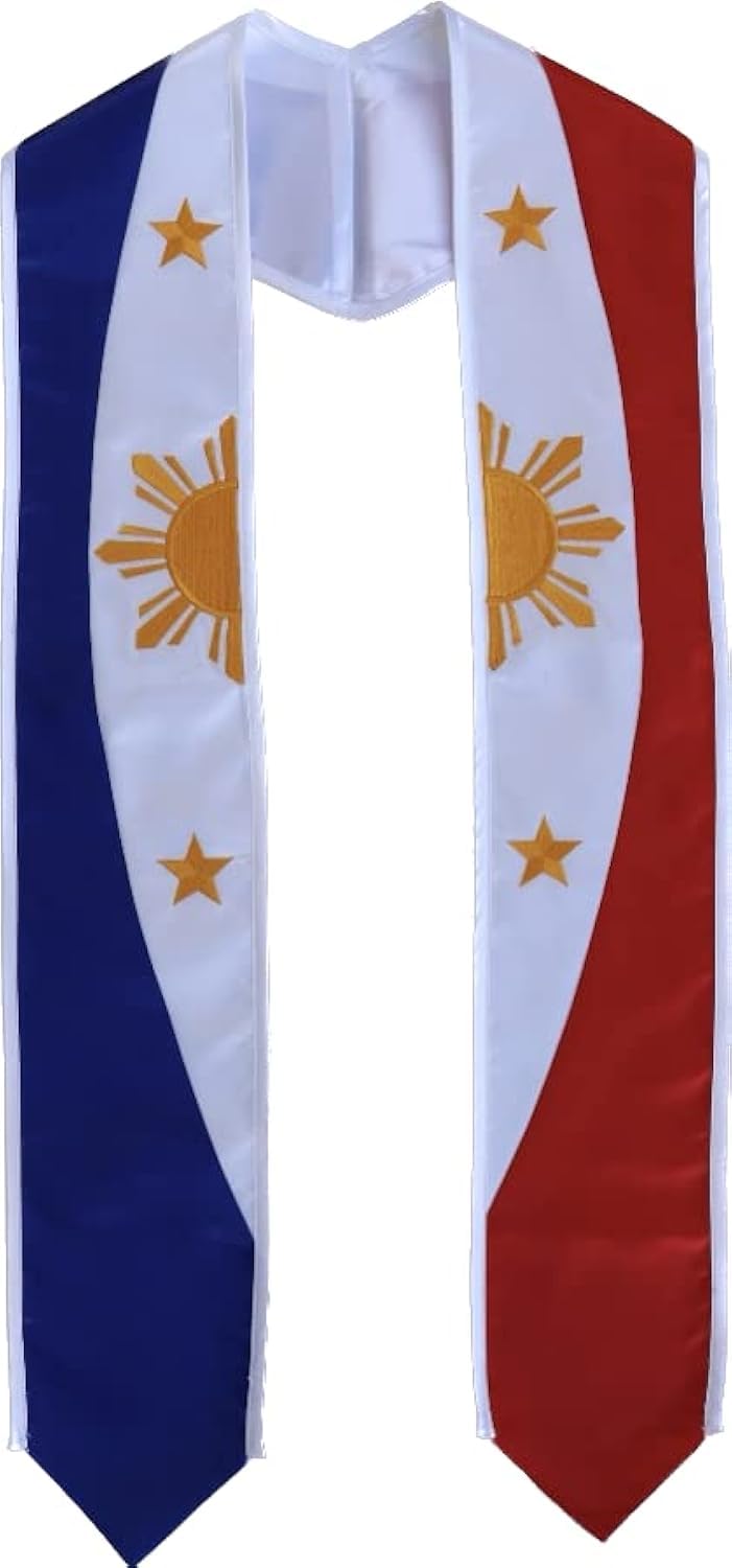Amazon.com: Philippines Graduation Flag Stole Sash Scarf Filipino Grad ...