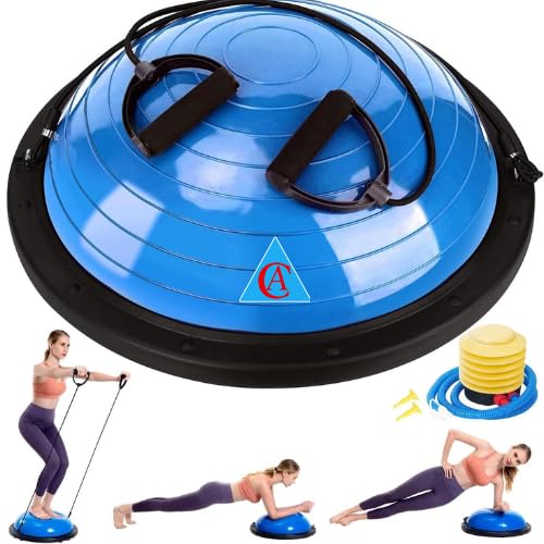 CA Exercise Balls Half Balance Ball 47 cm Board with Resistance Bands ...