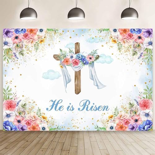 Amazon.com : MEHOFOND 7x5ft Easter He is Risen Backdrop Religious Jesus ...