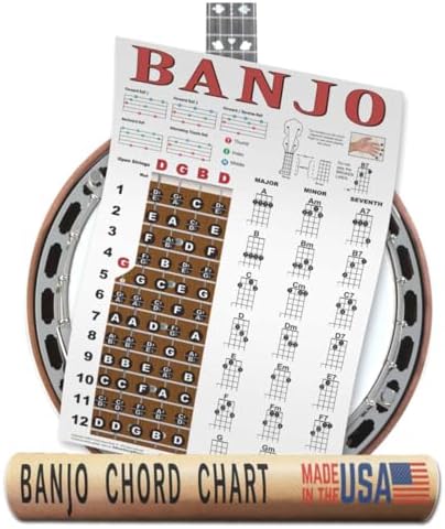 Amazon.com: Laminated Banjo Americana Style Easy Chords Rolls ...