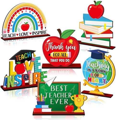 Amazon.com: Wenqik 6 Pcs Teacher Appreciation Gifts Wood Table ...