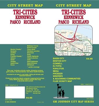 Tri-Cities: Kennewick - Pasco - Richland City Street Map: GM Johnson ...