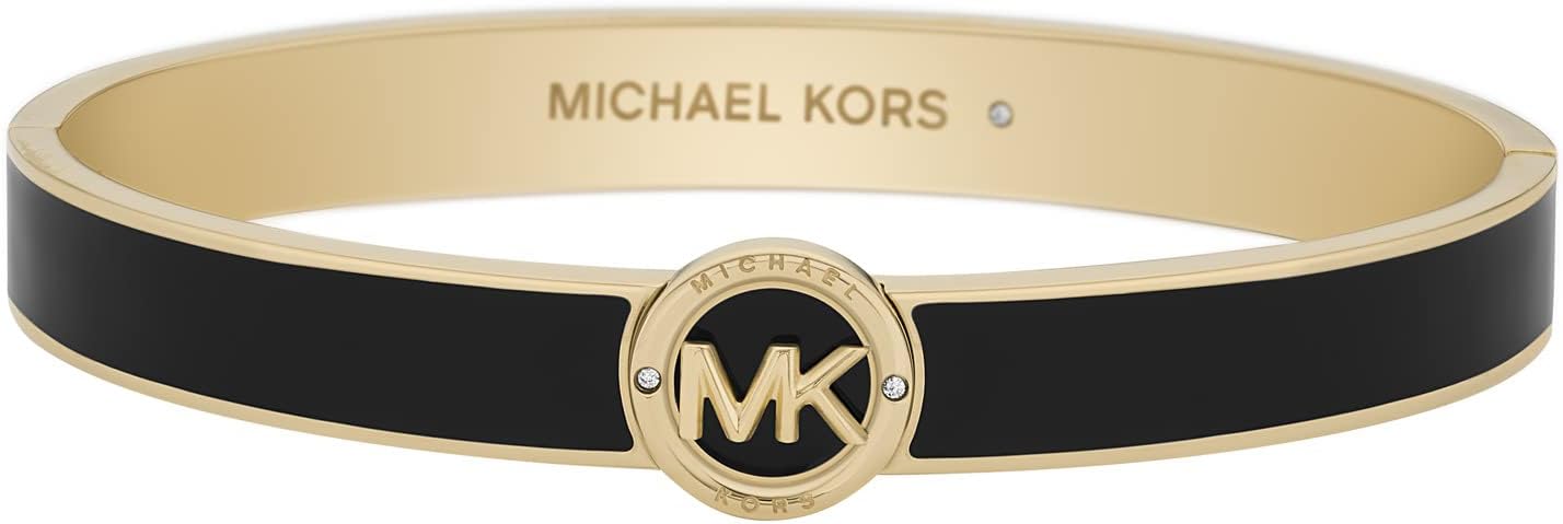 Amazon.com: Michael Kors Stainless Steel and Enamel MK Logo Bangle ...