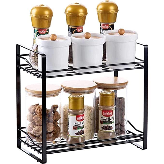 The Noor Concept 2-Tier Metal Kitchen Organizer Spice Rack Kitchen ...