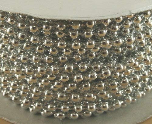 Amazon.com: 4mm Faux Pearl Plastic Beads on a String Craft Roll Silver ...