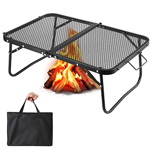 Odoland Heavy Duty Folding Campfire Grill, Camp Fire Grill With Folding ...