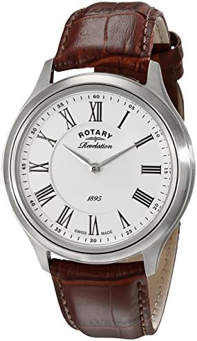 Rotary Men's Mechanical Watch with Silver Dial Analogue Display and ...