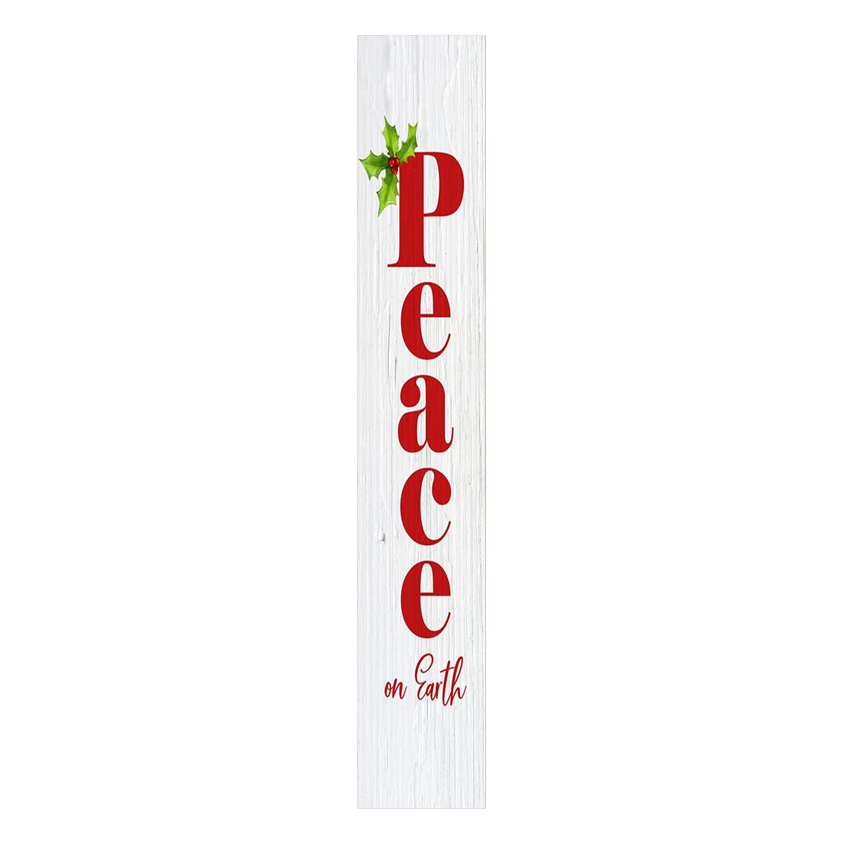 Peace On Earth Sign for Front Door Porch – 4 Feet Tall, Vertical Wooden ...