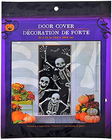 Amazon.com: Skeleton Door Cover - Halloween Wall Decoration : Patio ...