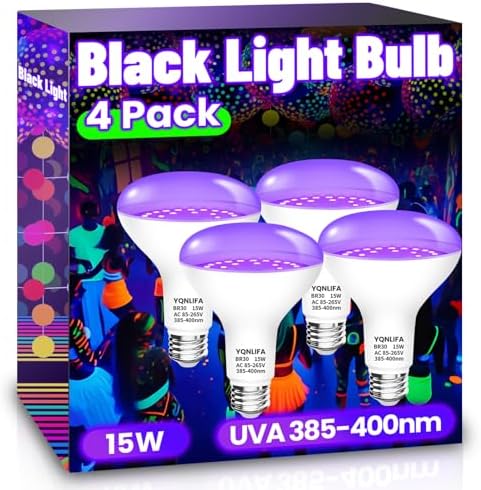 SHPODA 3 PACK 9W UV LED Black lights Bulb,A19 E26 UV Blacklight Bulb ...