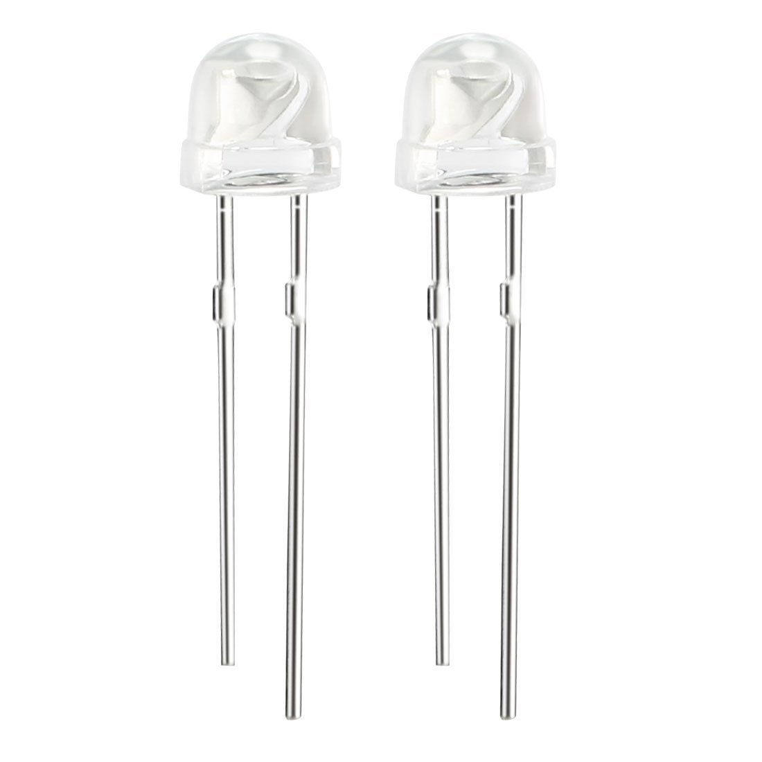 uxcell 40pcs 5mm Blue LED Diode Lights Clear Straw Hat Transparent 3-3 ...