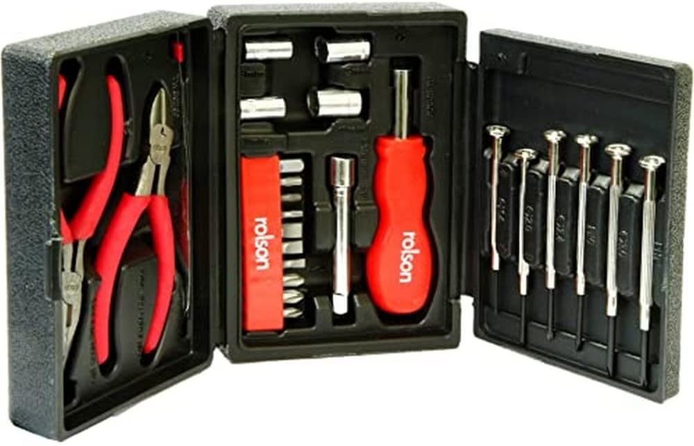 Rolson 36039 25 pc Mini Tri Fold Tool Kit : Amazon.co.uk: DIY & Tools