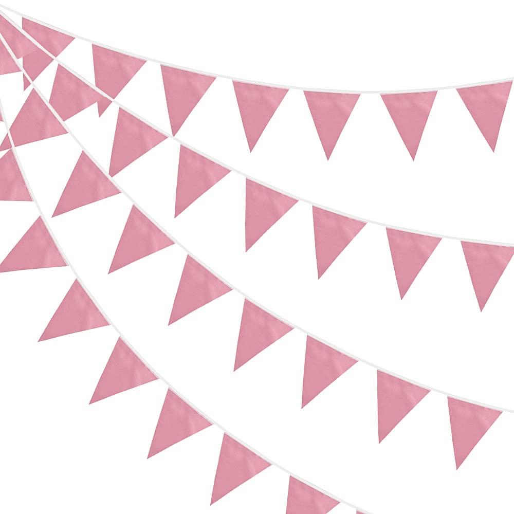 OTMVicor 52 Flags 65.6 Feet（20m）pink Bunting Banner, Supply for Garden ...
