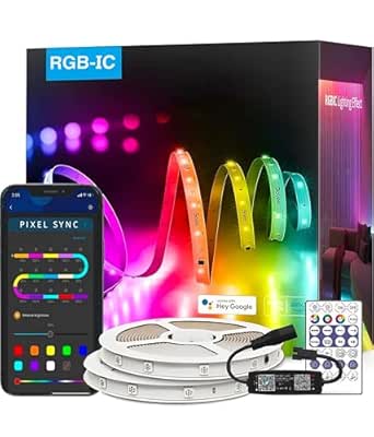 Buy PIXEL SYNC Smart RGBIC Strip (5m) with 28-Key RF Remote – 60 LEDs/M, Dual Control via App ...