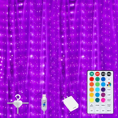 Amazon.com: 16 Colors Changing Curtain Lights - 400 LED 14.8 X 9.8 FT ...