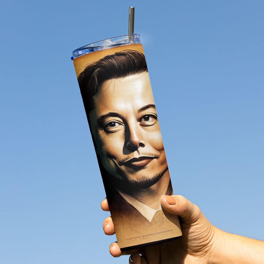 Elon Musk 20oz Skinny Tumbler – Creative Travel Mug – Graphic 20oz ...