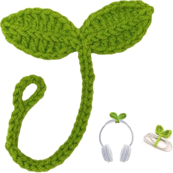 Amazon.com: Crochet Leaf Sprout, Lucky Handmade Knitted Sprout ...