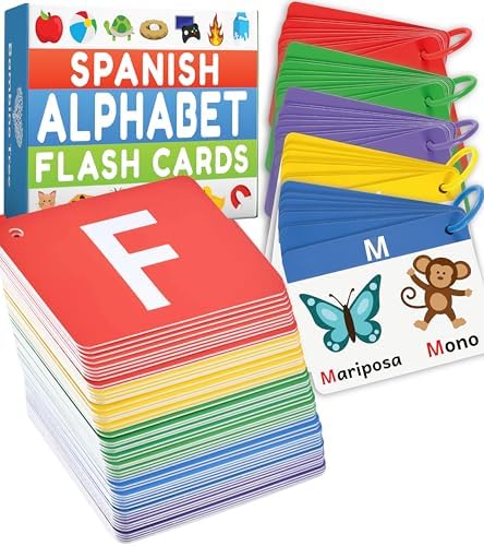 Amazon.com: Spanish Alphabet Flash Cards - Thick ABC Flash Cards for ...