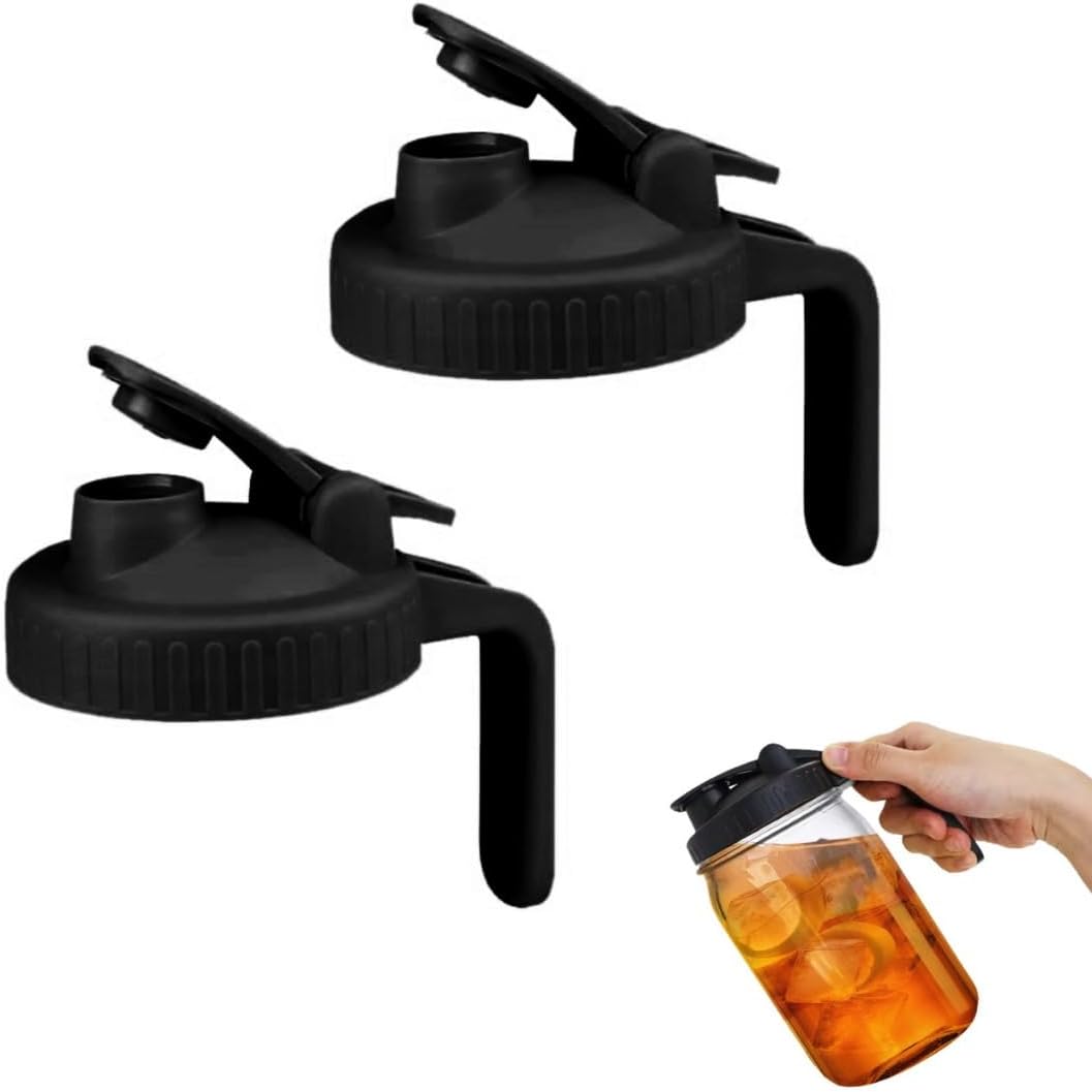 Amazon.com: 2 Pack Mason Jar Pour Spout Lid,Mason Jar Pour Lid with Handle Mason Jar Pitcher ...