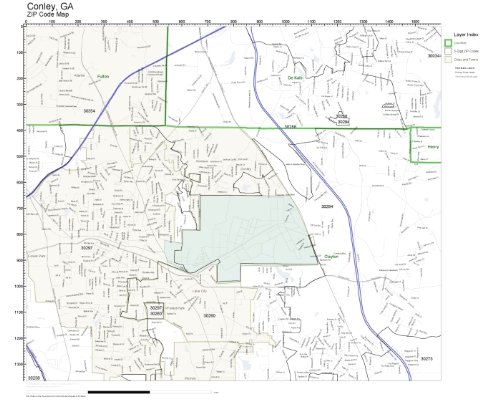 Amazon.com : ZIP Code Wall Map of Conley, GA ZIP Code Map Not Laminated ...