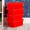 Wham Stack & Store, Pack 4 16L Red Plastic Storage Organisation Boxes ...
