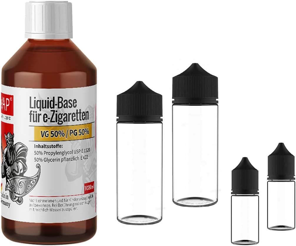 CiVAP Liquid Base 50 VG 50 PG 1000ml Ohne Nikotin 2 X 120ml Und 2 X