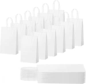 30Pcs Gift Bags Small White Paper Party Bags for Kids Parties,Goodie ...