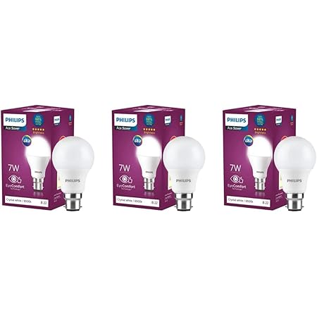 Buy PHILIPS Base B22D 7-Watt Led Bulb (Pack of 3, White, Cool Day Light ...