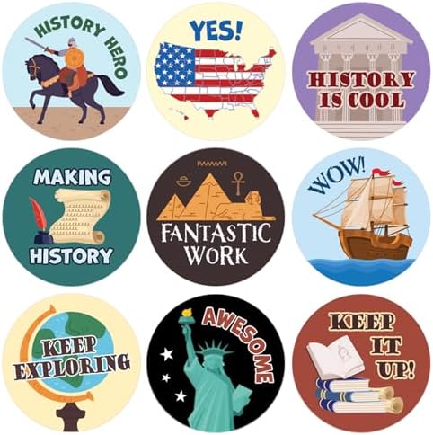 Amazon.com: Teacher Reward Stickers for Kids, History and Social ...