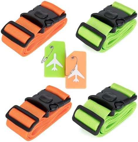 Amazon.com | Luggage Straps 8Pack TSA Approved Adjustable Suitcase ...
