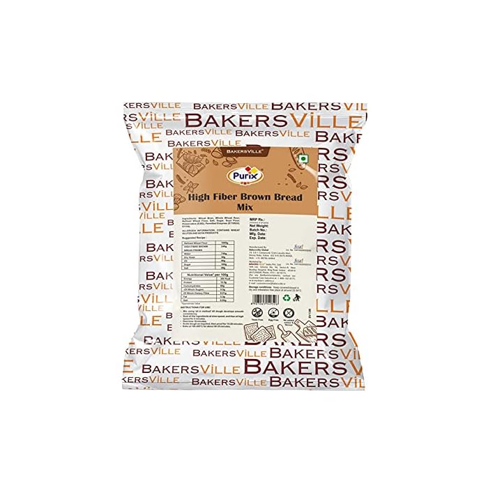 Buy Purix Brown Bread Mix / High Fiber & Protein Rich Bread Flour, 1 kg ...