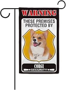 Amazon.com : These Premises Protected by Corgi Garden Flag Dog Warning ...