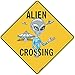 Amazon.com: CROSSWALKS Alien Crossing 12" X 12" Aluminum Sign (X72 ...